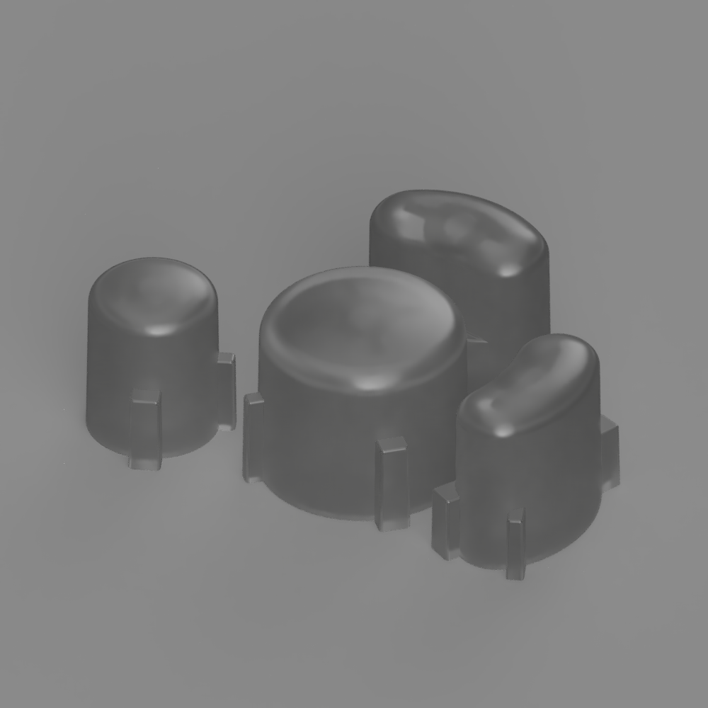 Bald ABXY Button Set - GameCube - GC Ultimate